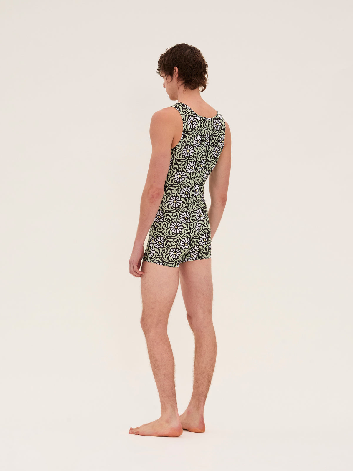 Black Floral Swim Body | Palomo Spain